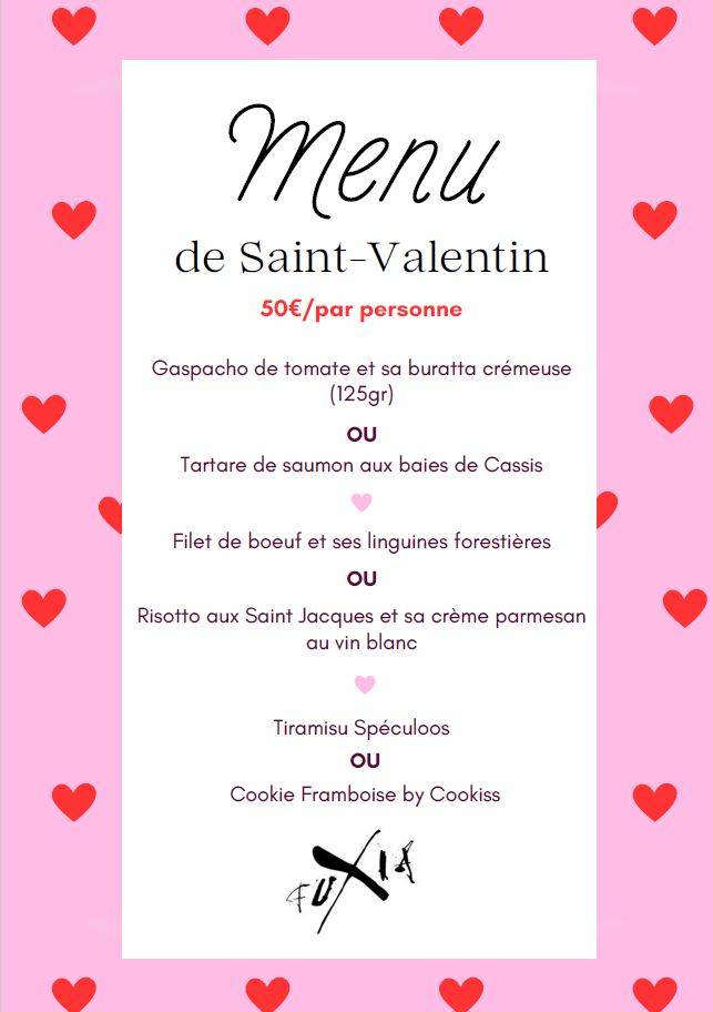 Menu Saint-Valentin- Fuxia - Restaurant Italien Marseille